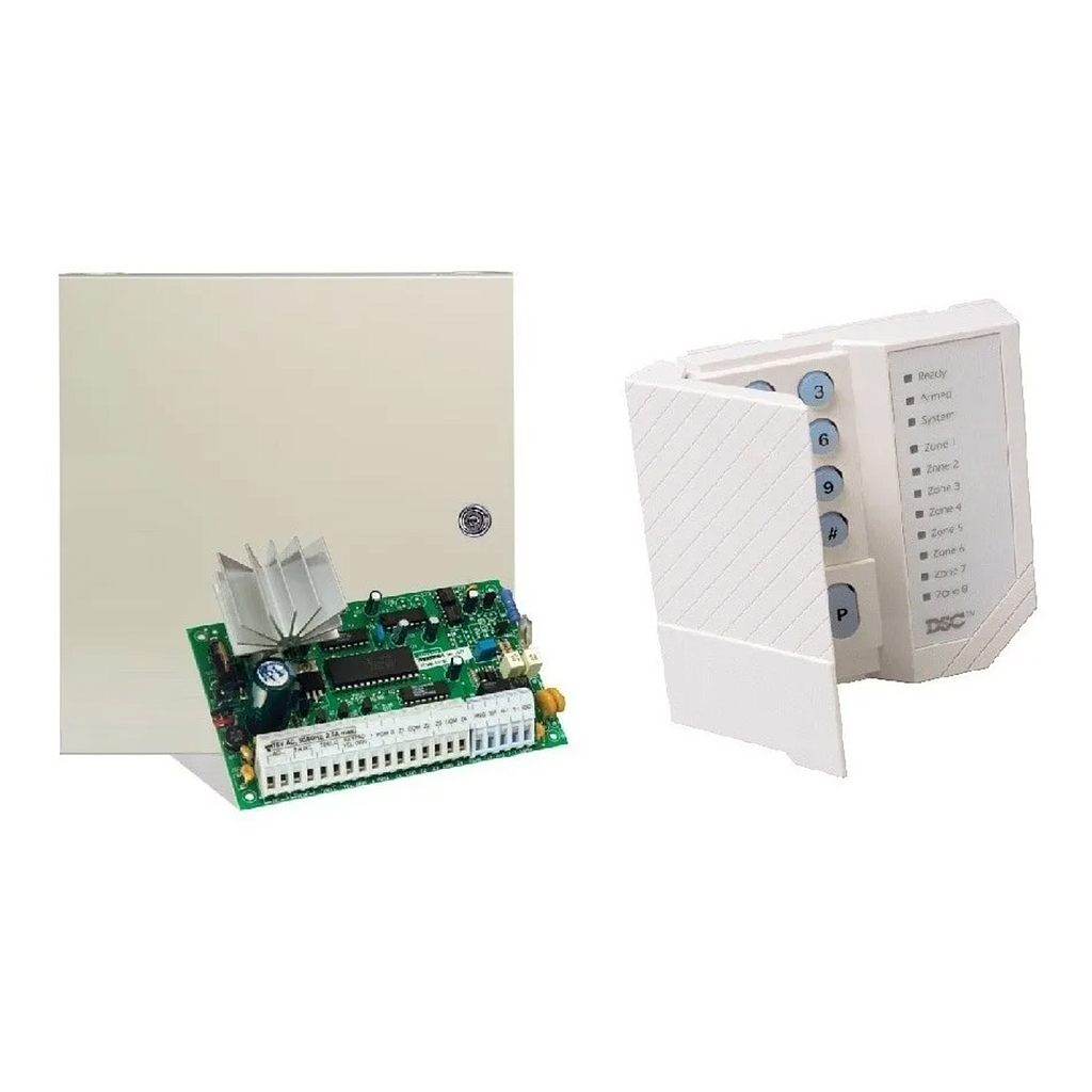 PANEL DE ALARMA DSC 4-8 ZONAS - INCLUYE: TECLADO Y CAJA | MACROQUIL